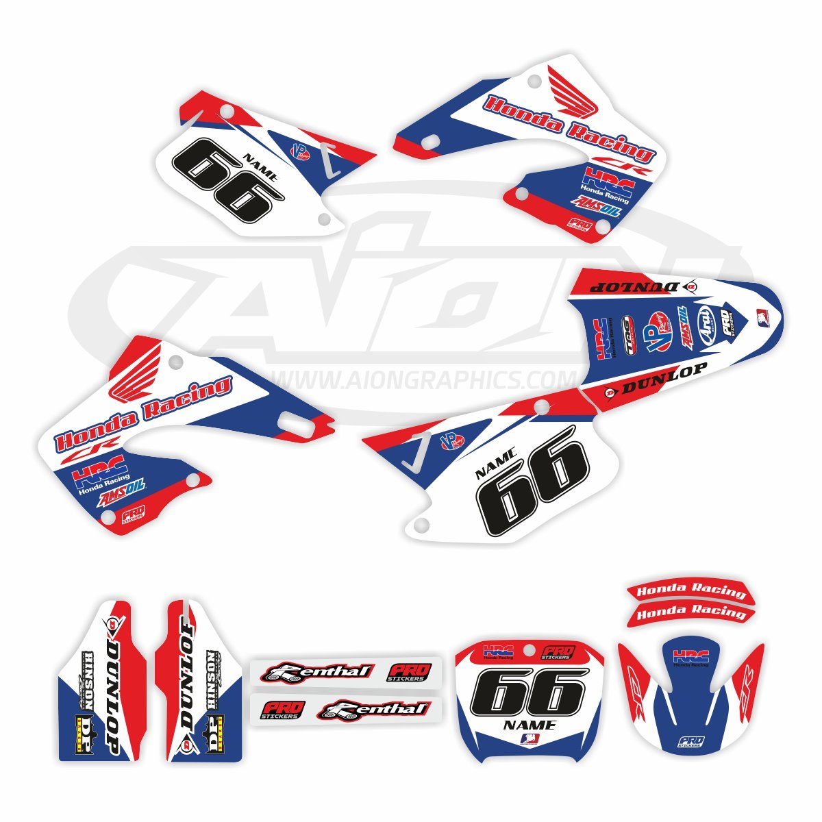 Honda Graphics Kit for a 2000-2001 CR 125-250cc dirt bike models