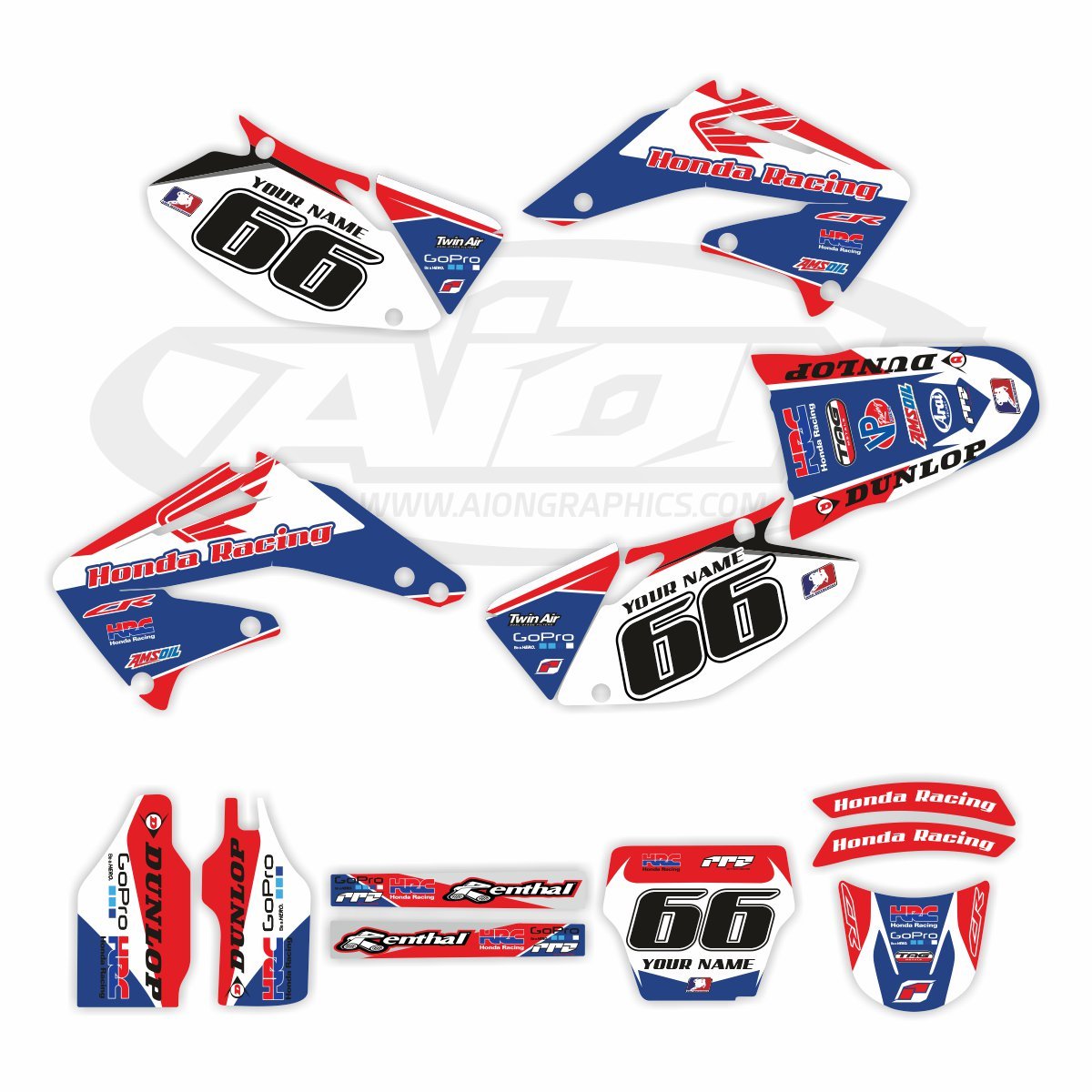 Honda Graphics Kit for a 2004-2012 CR 125-250cc dirt bike models