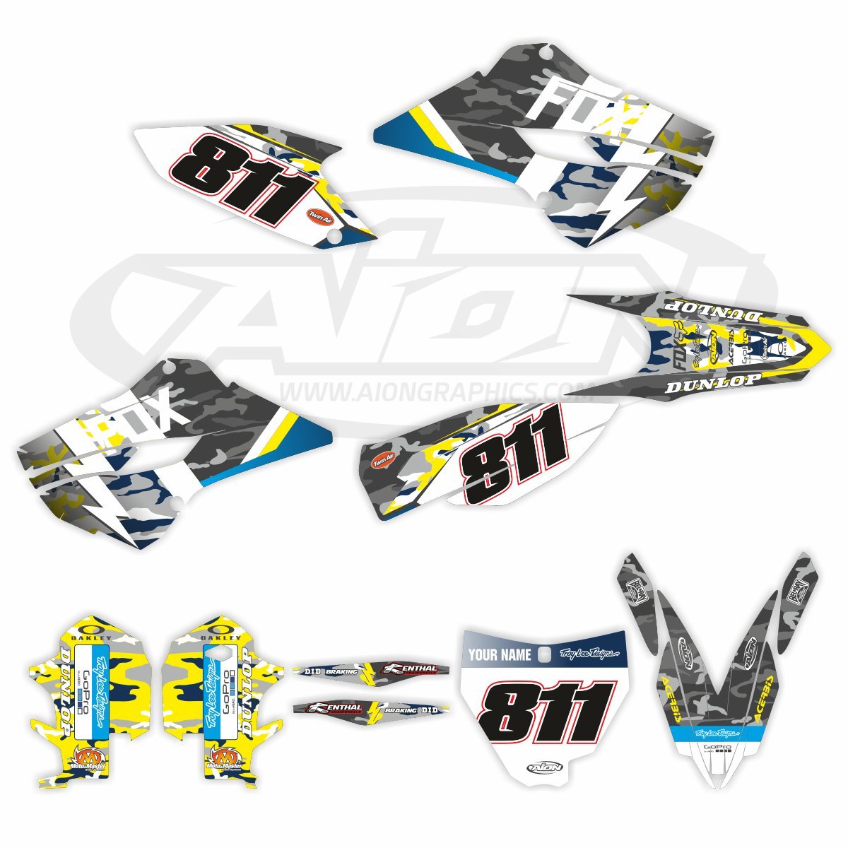 Husqvarna Graphics Kit for a 2014 TC FC dirt bike models