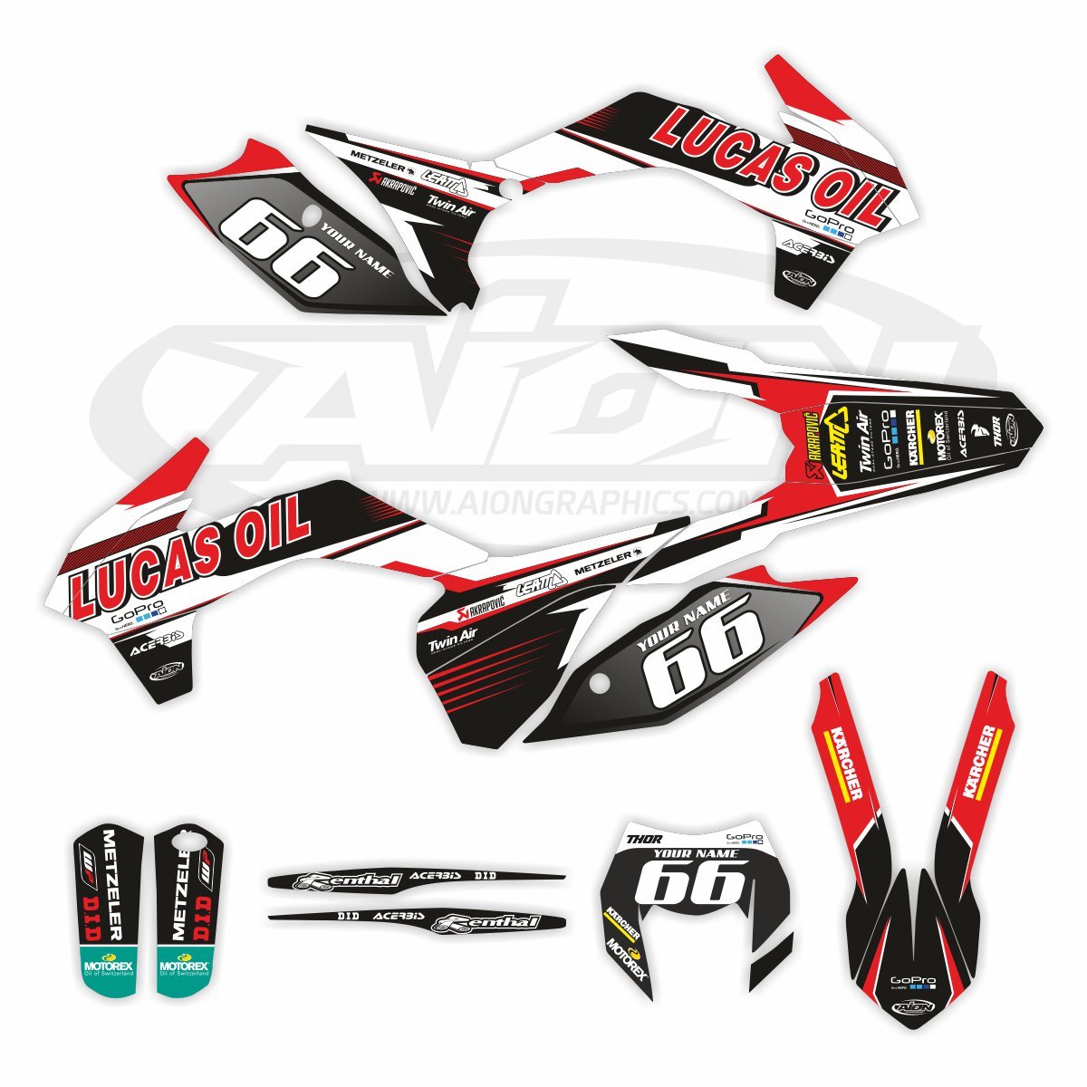 KTM Graphics Kit for a 2015-2016 EXC EXCF dirt bike models