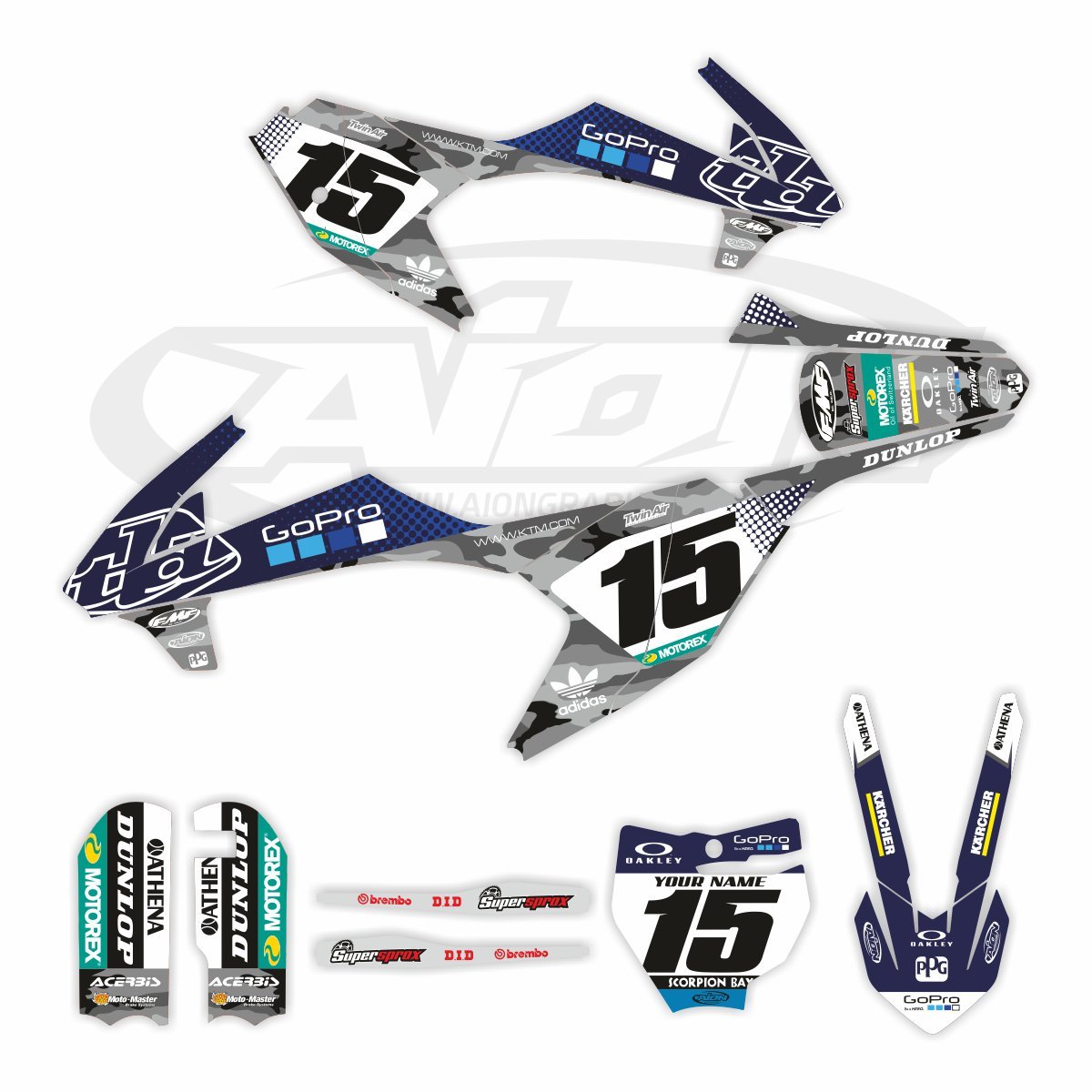 KTM Graphics Kit for a 2016-2021 SX 65cc dirt bike models