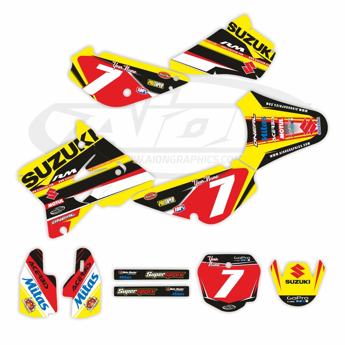 Suzuki Graphics Kit for a 2005-2018 RM 80-85cc dirt bike models