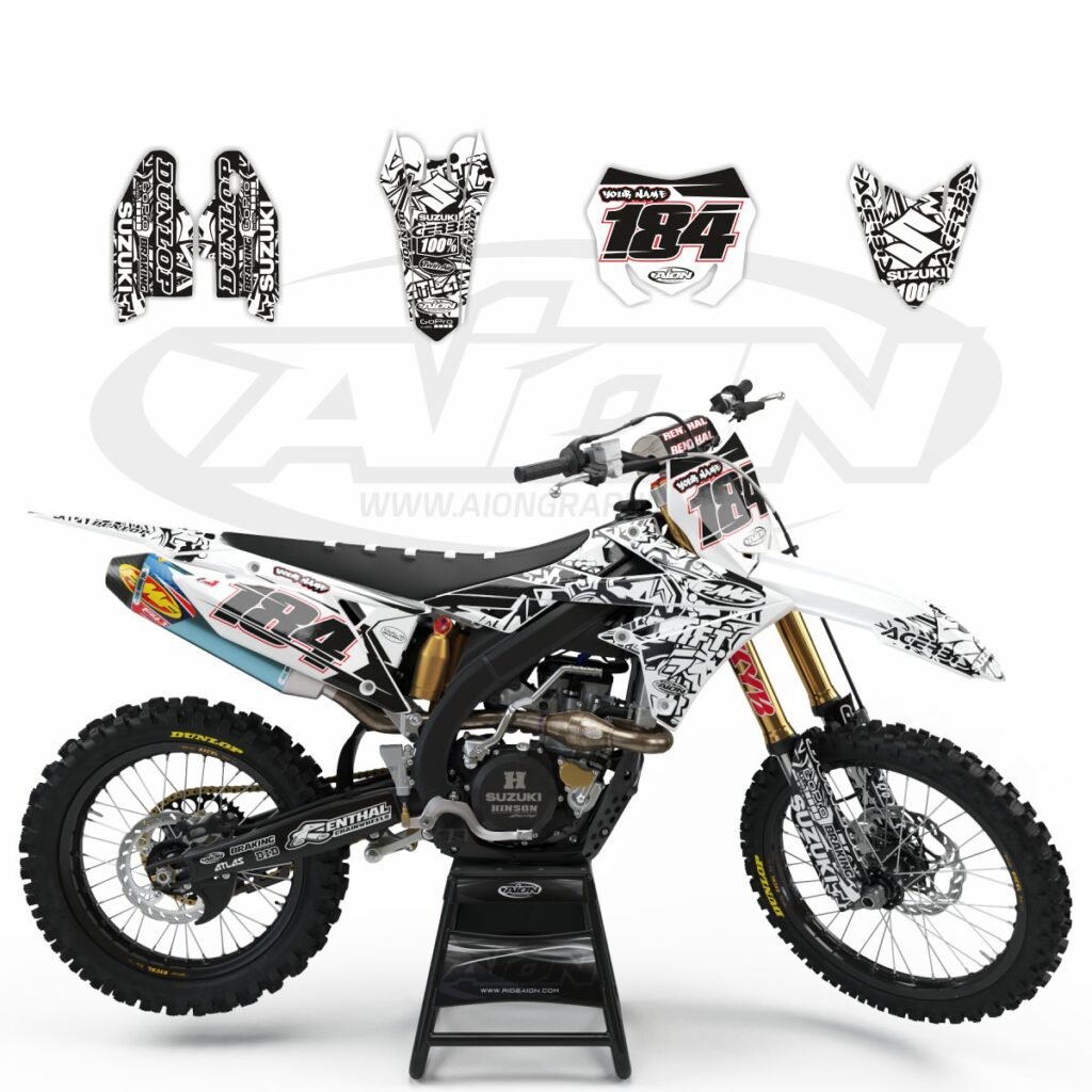 Suzuki Graphics Kit for a 2018-2020 RMZ 250-450cc dirt bike models