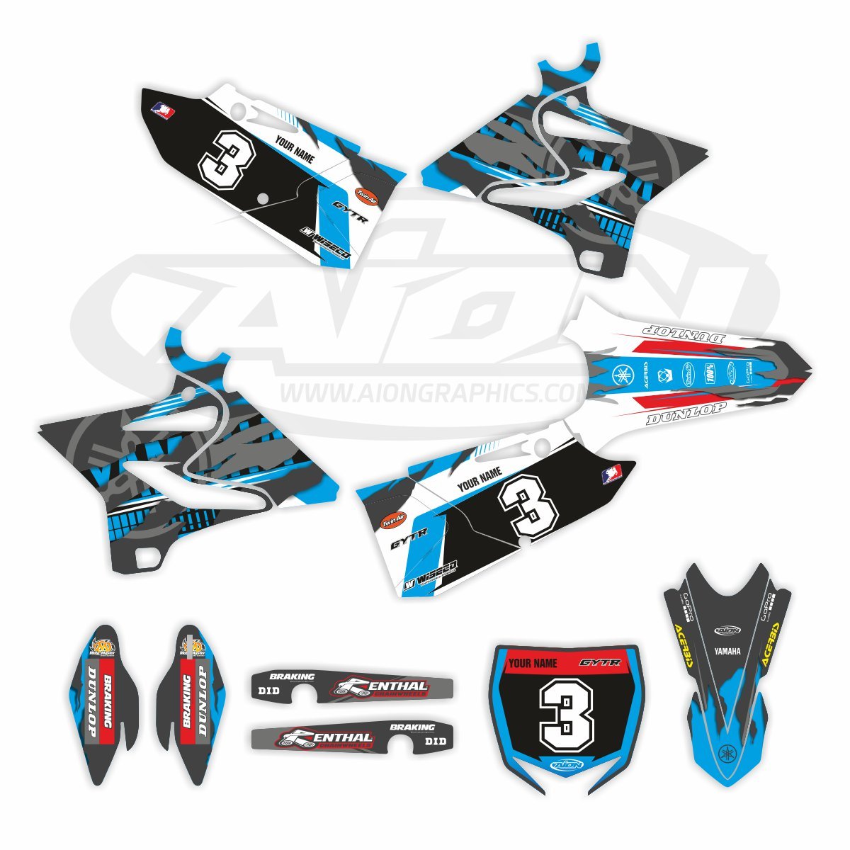 Yamaha Graphics Kit for a 2015-2020 YZ 125-250cc dirt bike models