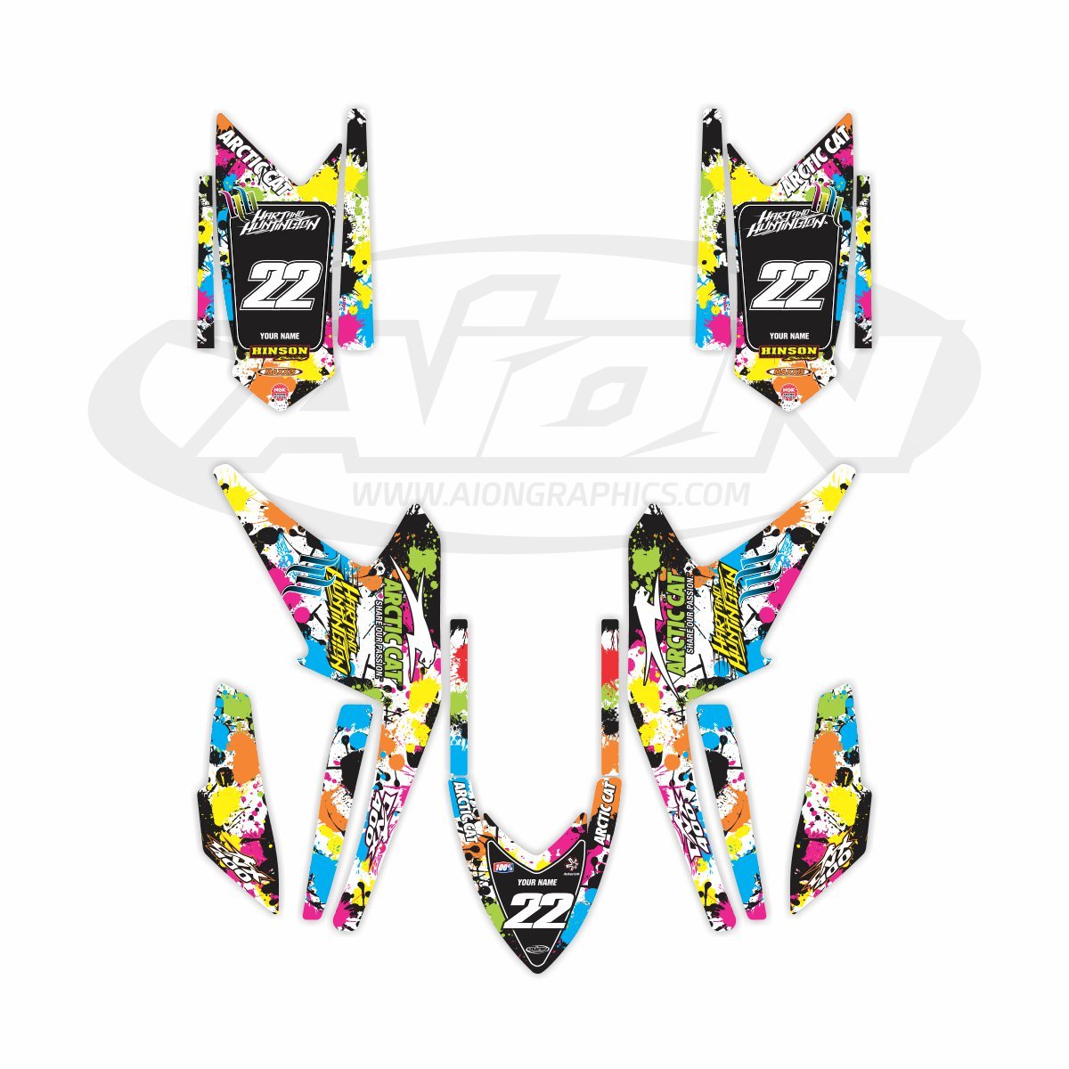 Arctic Cat Graphics Kit for a DVX 400cc Quad bike