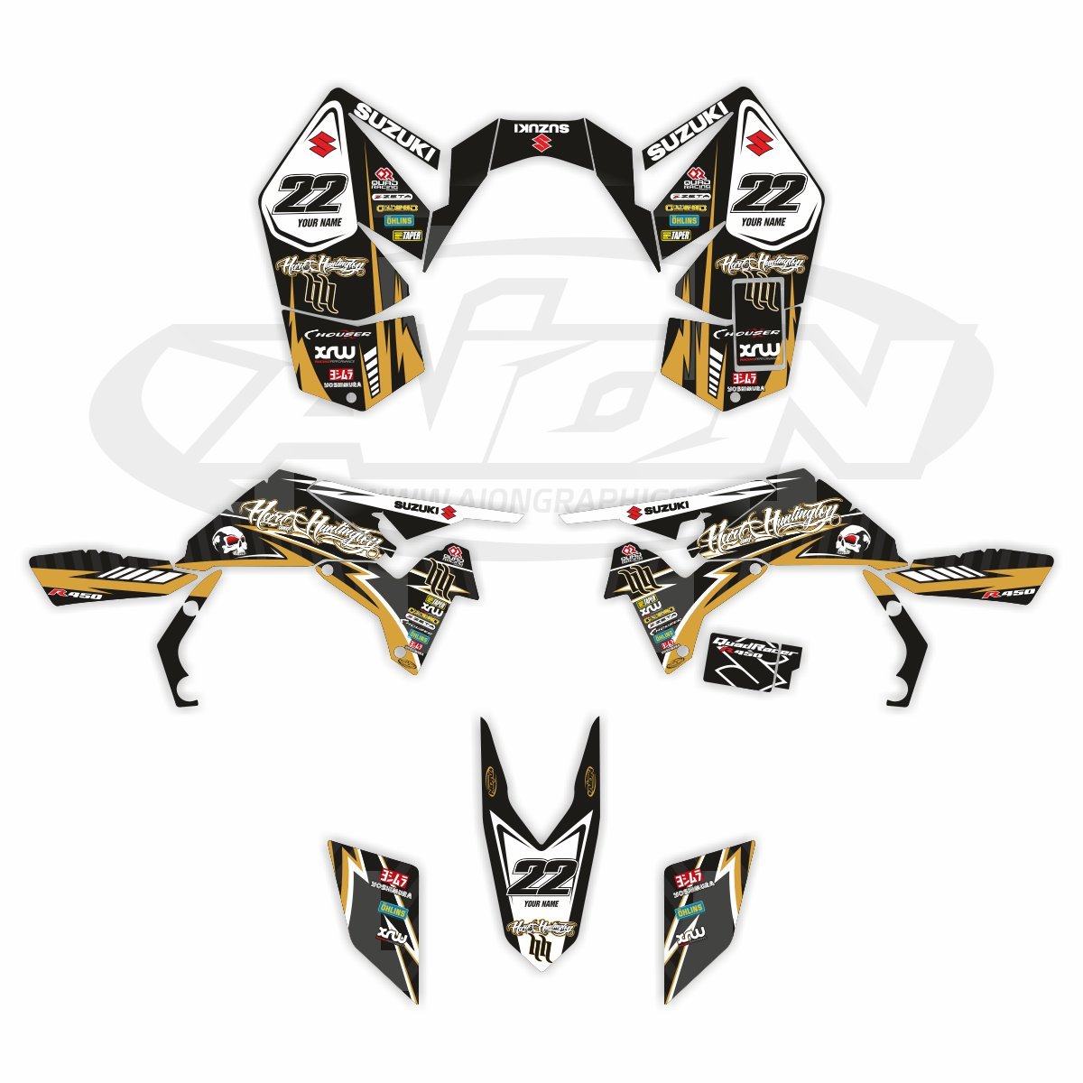 Suzuki Graphics kit for a LTR 450 R Quad bike - ATV Decals