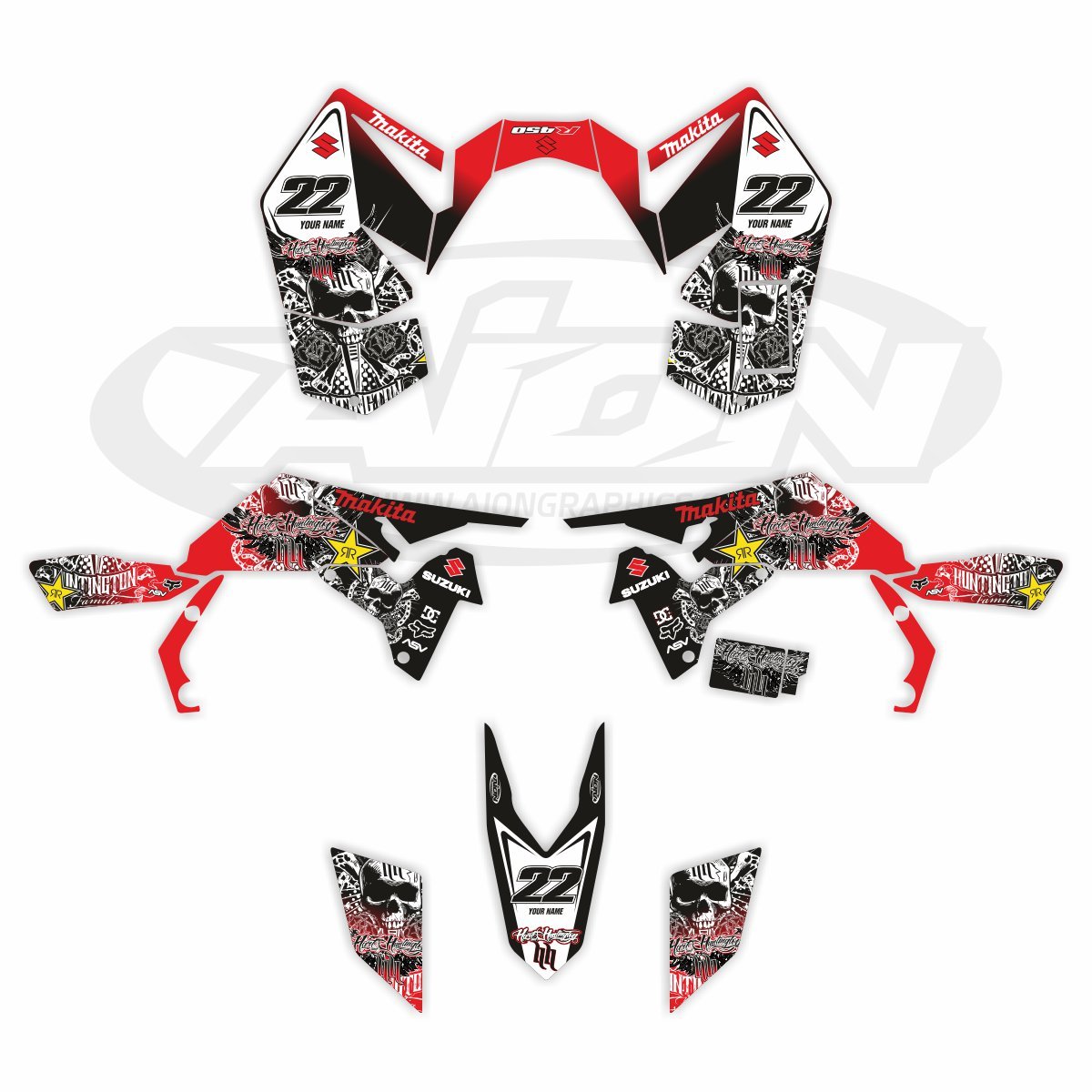 Suzuki Graphics kit for a LTR 450 R Quad bike - ATV Decals