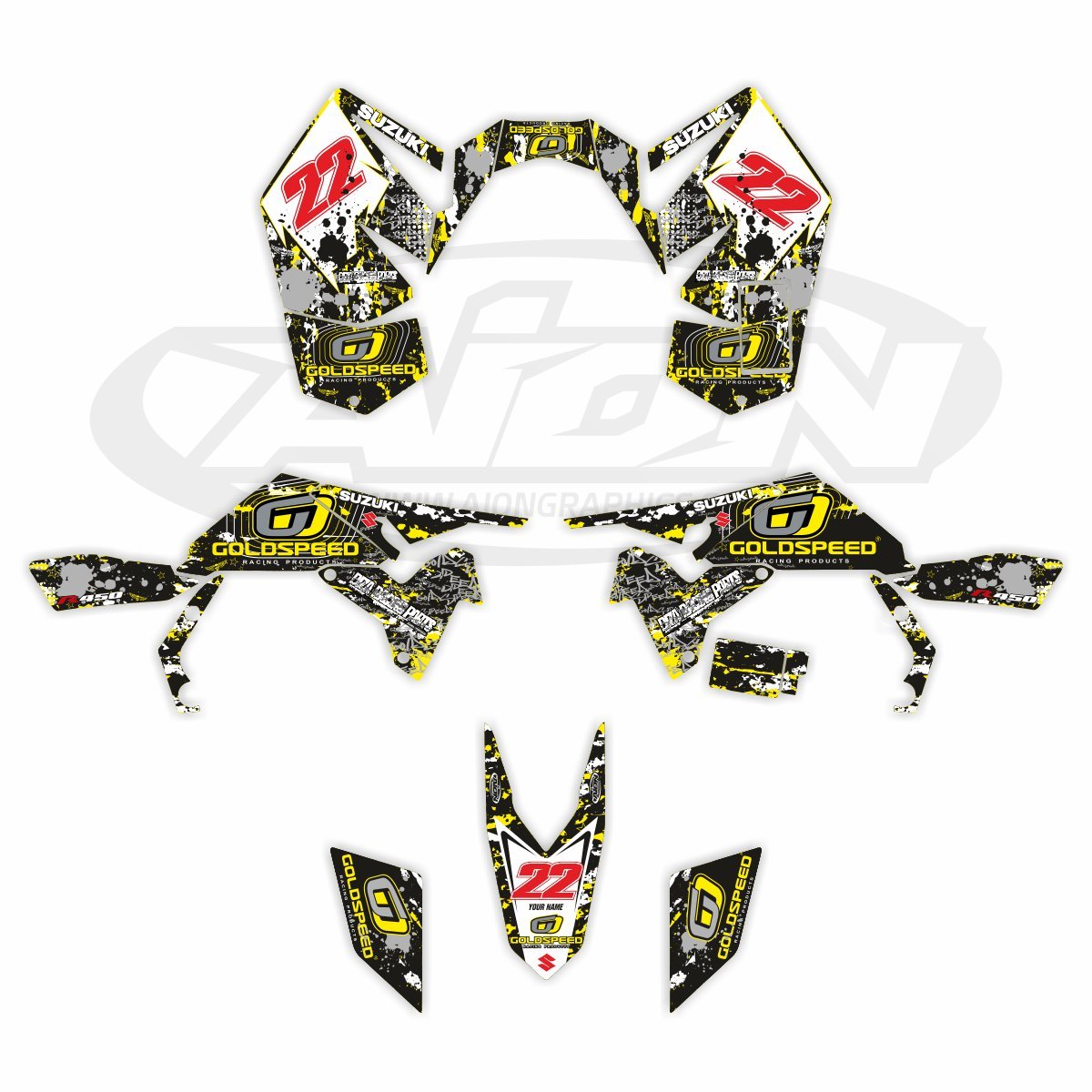 Suzuki Graphics kit for a LTR 450 R Quad bike - ATV Decals